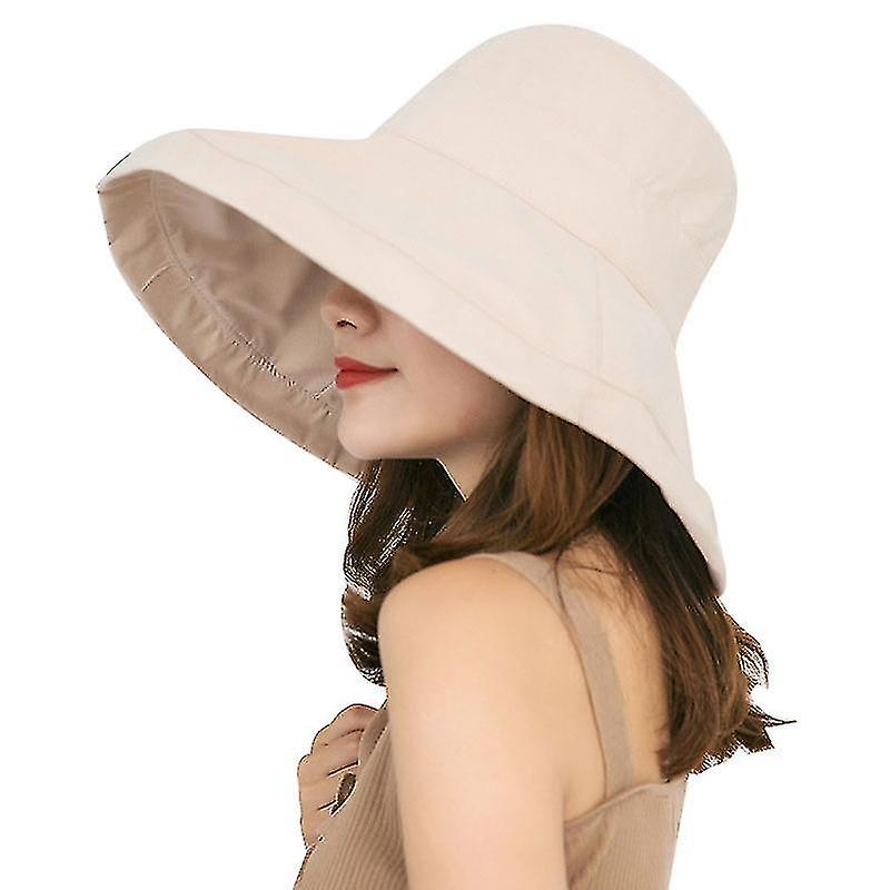 Kvindernes solhat med uv-beskyttelse foldbar bred rand udendørs solhat ...