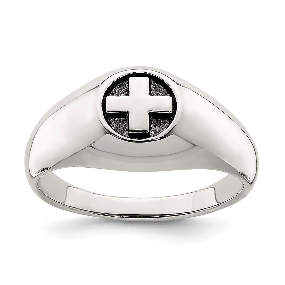 925 Sterling Silver Oxidized Religious Faith Cross Ring-Ring for Women ...
