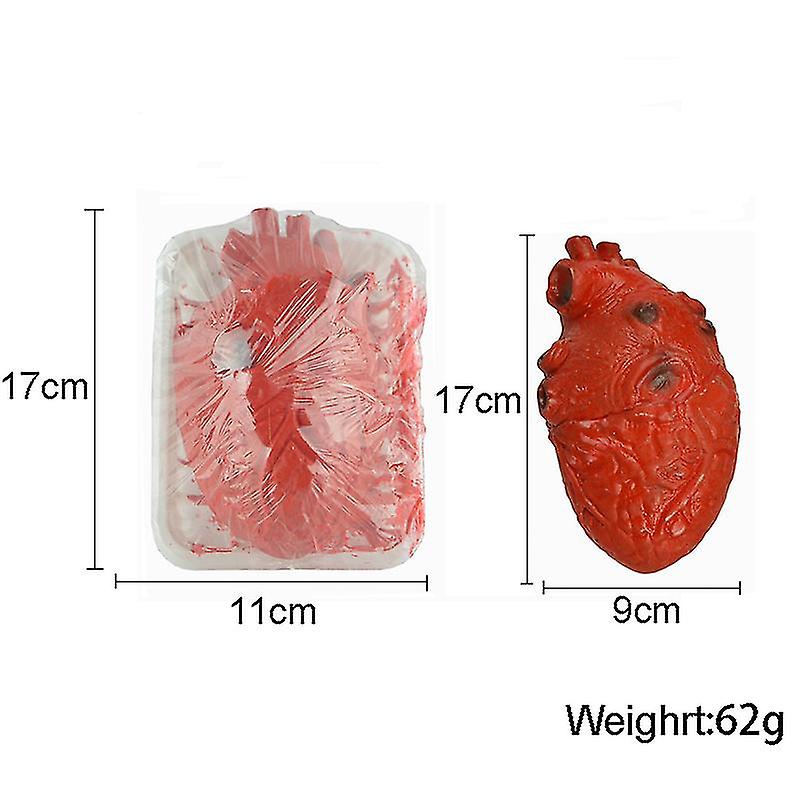 Halloween Decoration Fake Bloody Heart Prop Rubber Organs Squishies ...