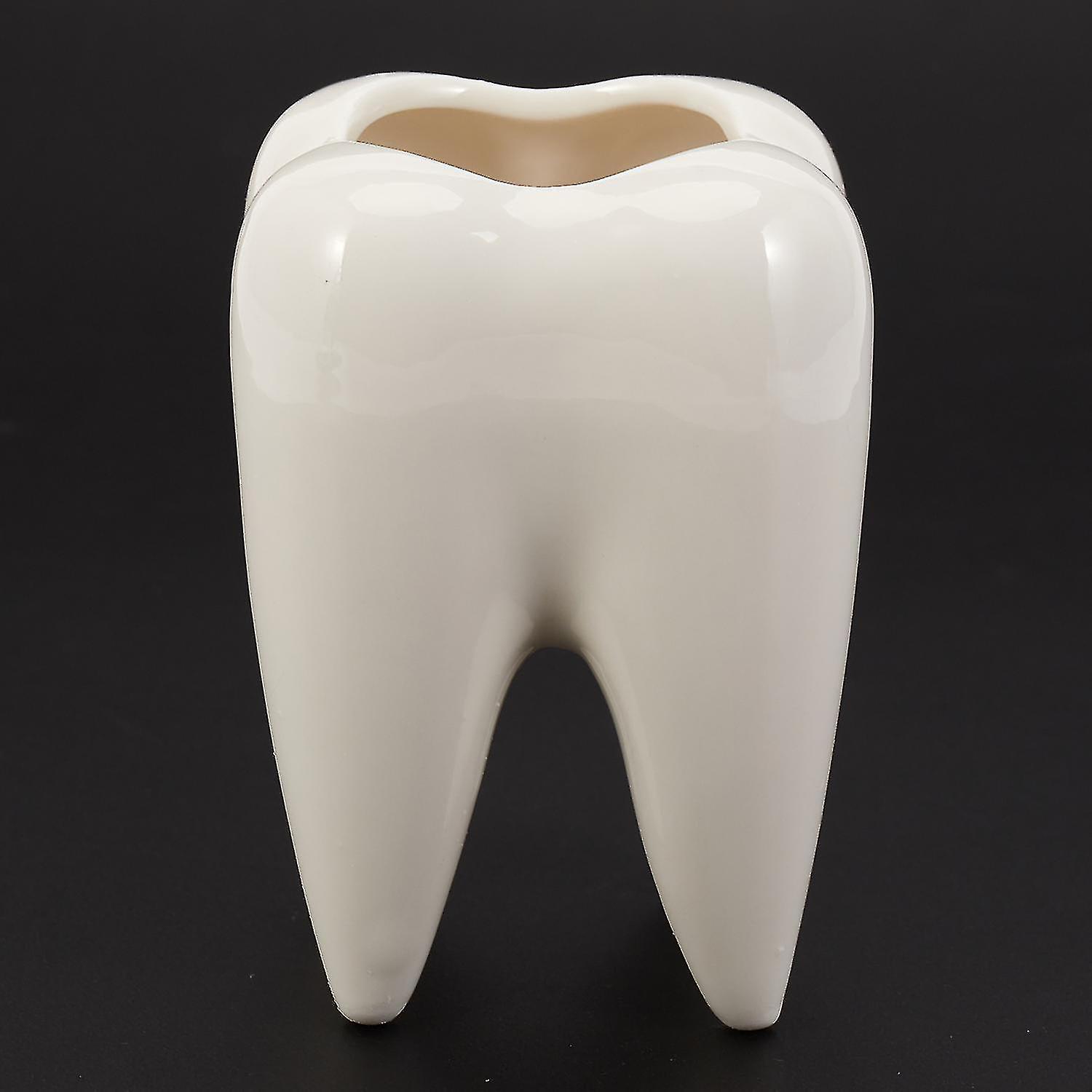 Tooth Shape White Ceramic Flower Pot Modern Design Planter Teeth Model ...