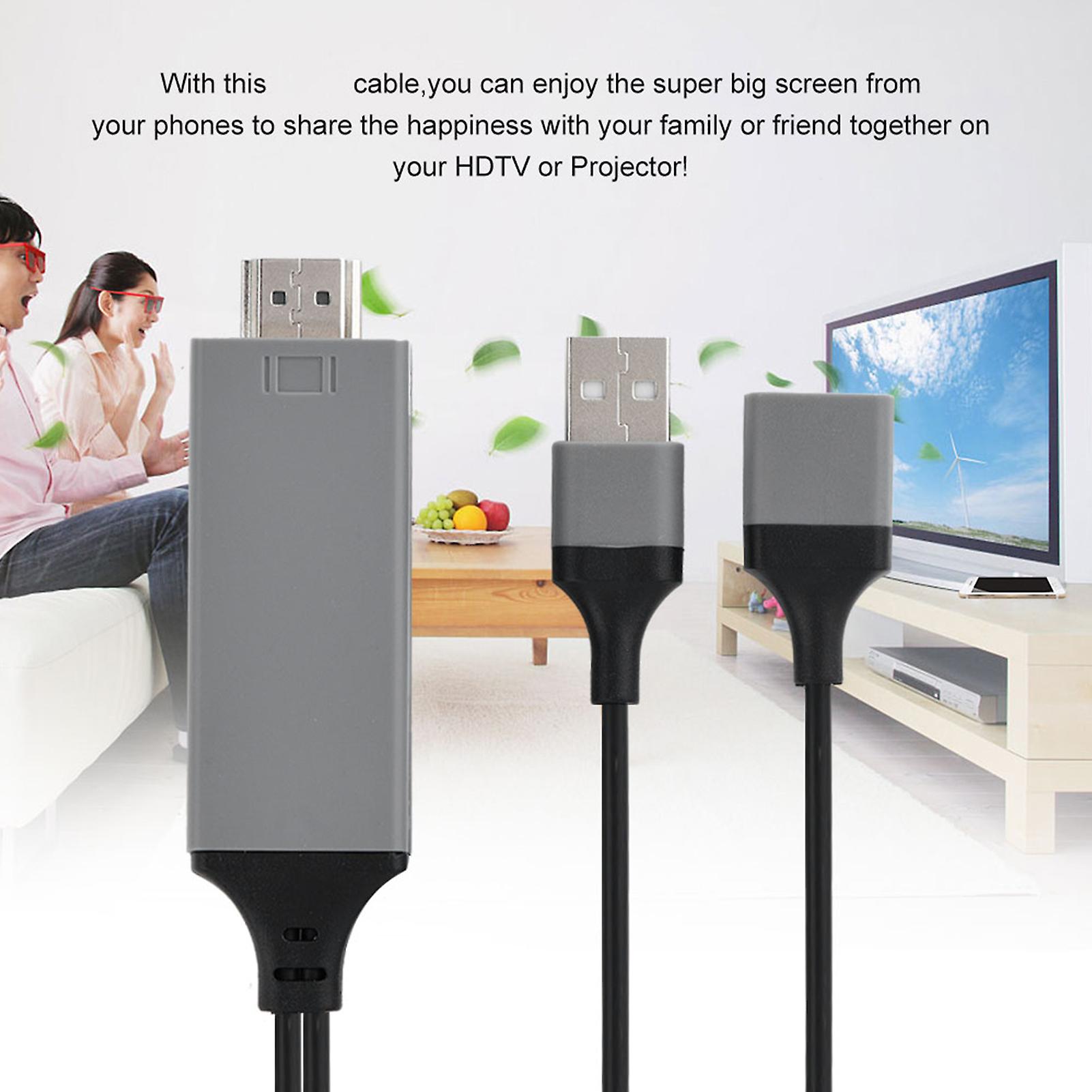 3 Colors Phone to HDMI Cable for IOS Interface Digital AV Adapter 1080P ...