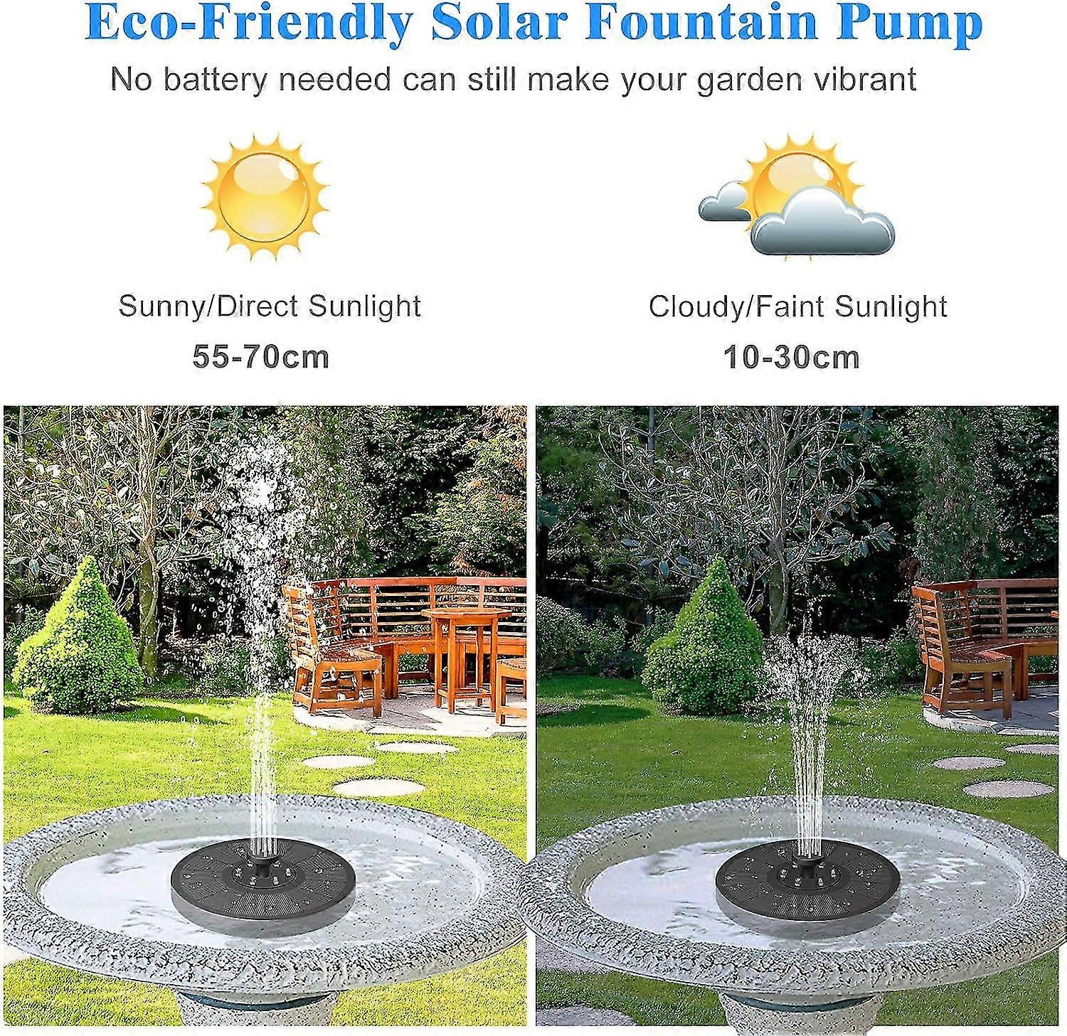 Solar Fountain Pump 3w Bird Bath Fountain With Storage Battery ...