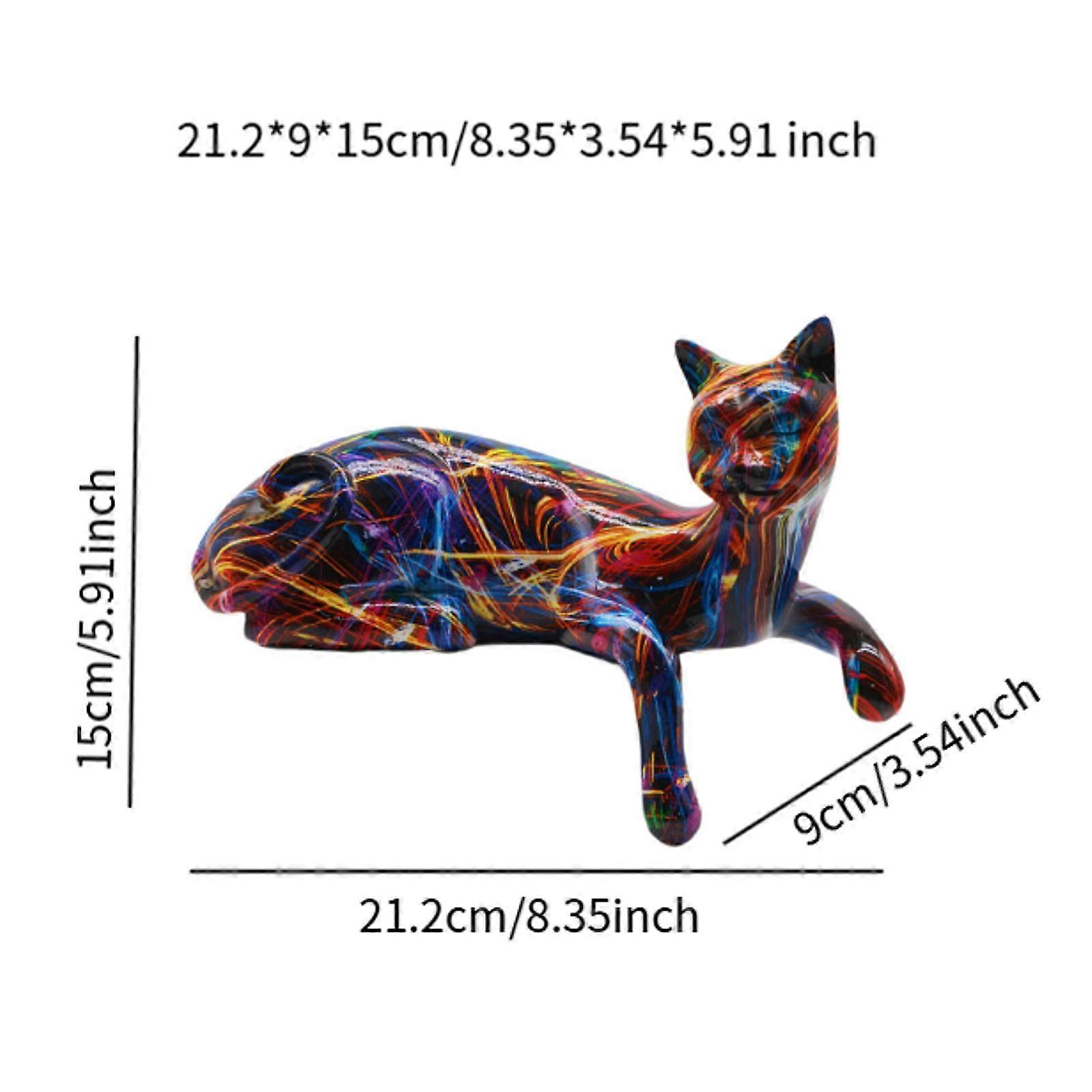 Graffiti Spící kočka Socha pryskyřice Socha pro svatební dar ...