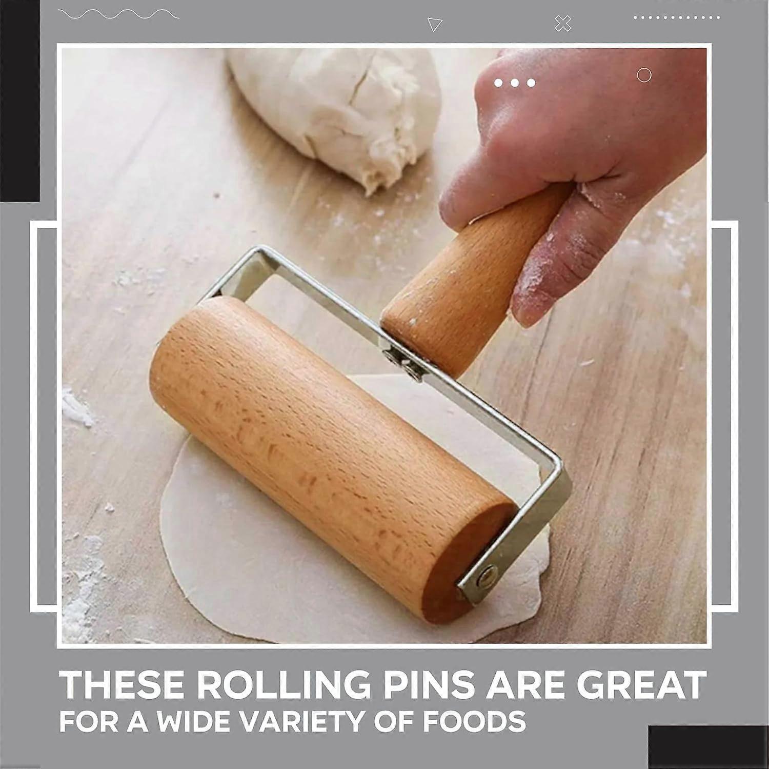 Dough Roller T Shape Wooden Rolling Pin Pizza Roller Heavy Duty Handle ...