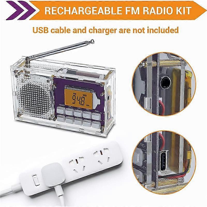 DIY Digital Radio Kit with Clock FM 87-108MHZ Digital Radio LCD Display ...