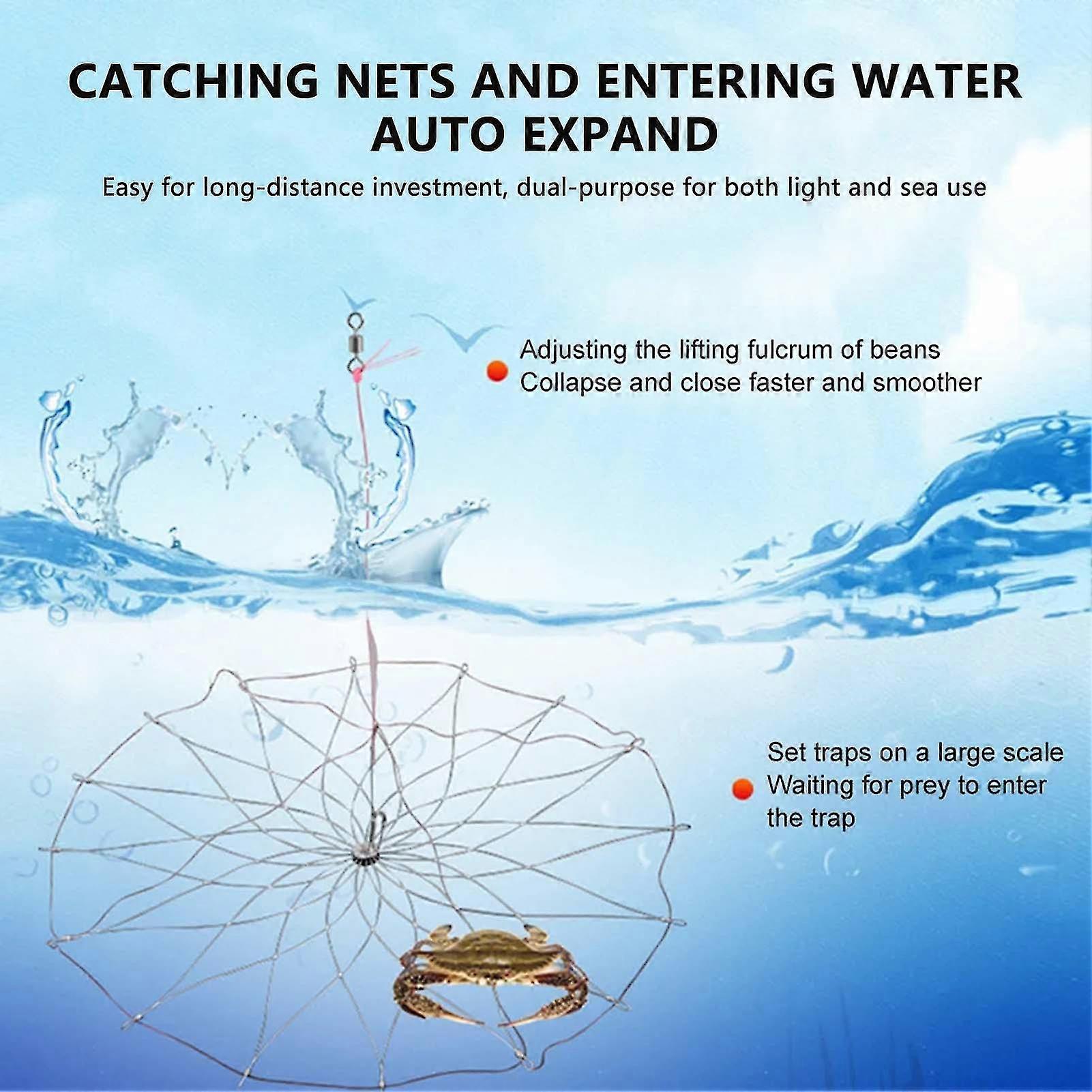 Stainless Steel Crab Fishing Cages Automatic Open Closing Crab Trap ...