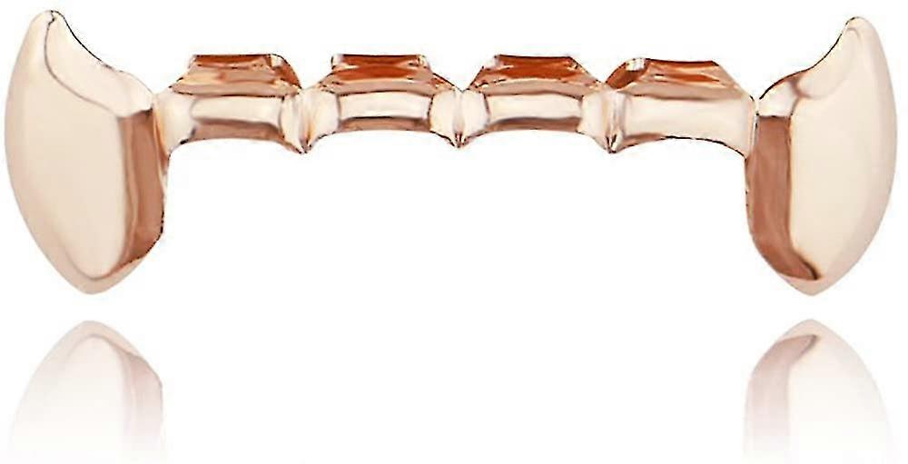 18k Gold Plated Grillz Vampire Dracula Teeth Grillz 2pc Single Fangs And 6 Bottom Grillz Set ...