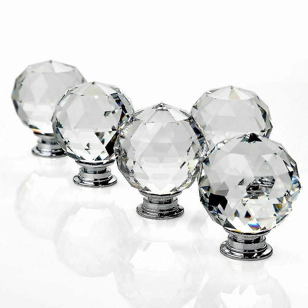 20 X Crystal Glass Door Knobs Diamond Drawer Knobs Cabinet Draw Pull ...