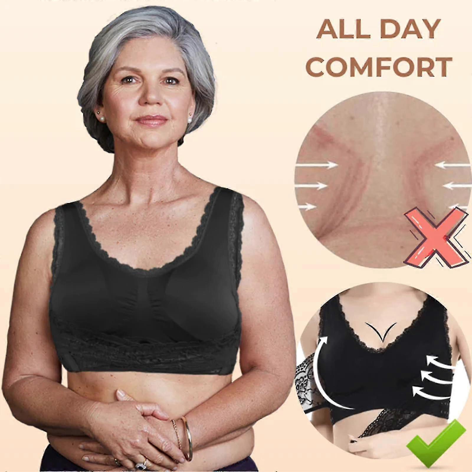 2pack Bras For Older Women, Adjustable Compression Shock Absorption ...