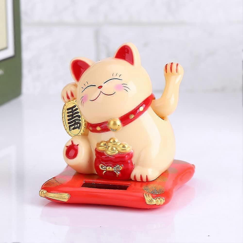 Lucky Lucky Welcome Cat Solar Cute Cat Swing Arm Home Display Car ...