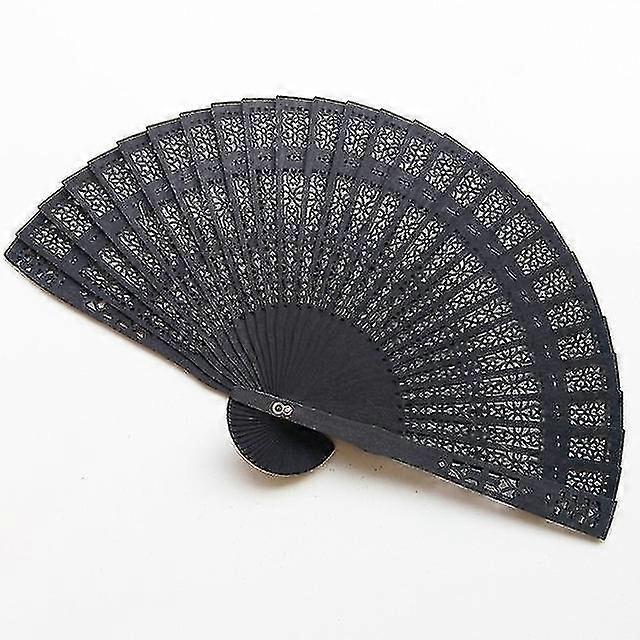 2023 New Folding Chinese Waaier Fan Lace Hand Fans Flower Fragrant Wood ...