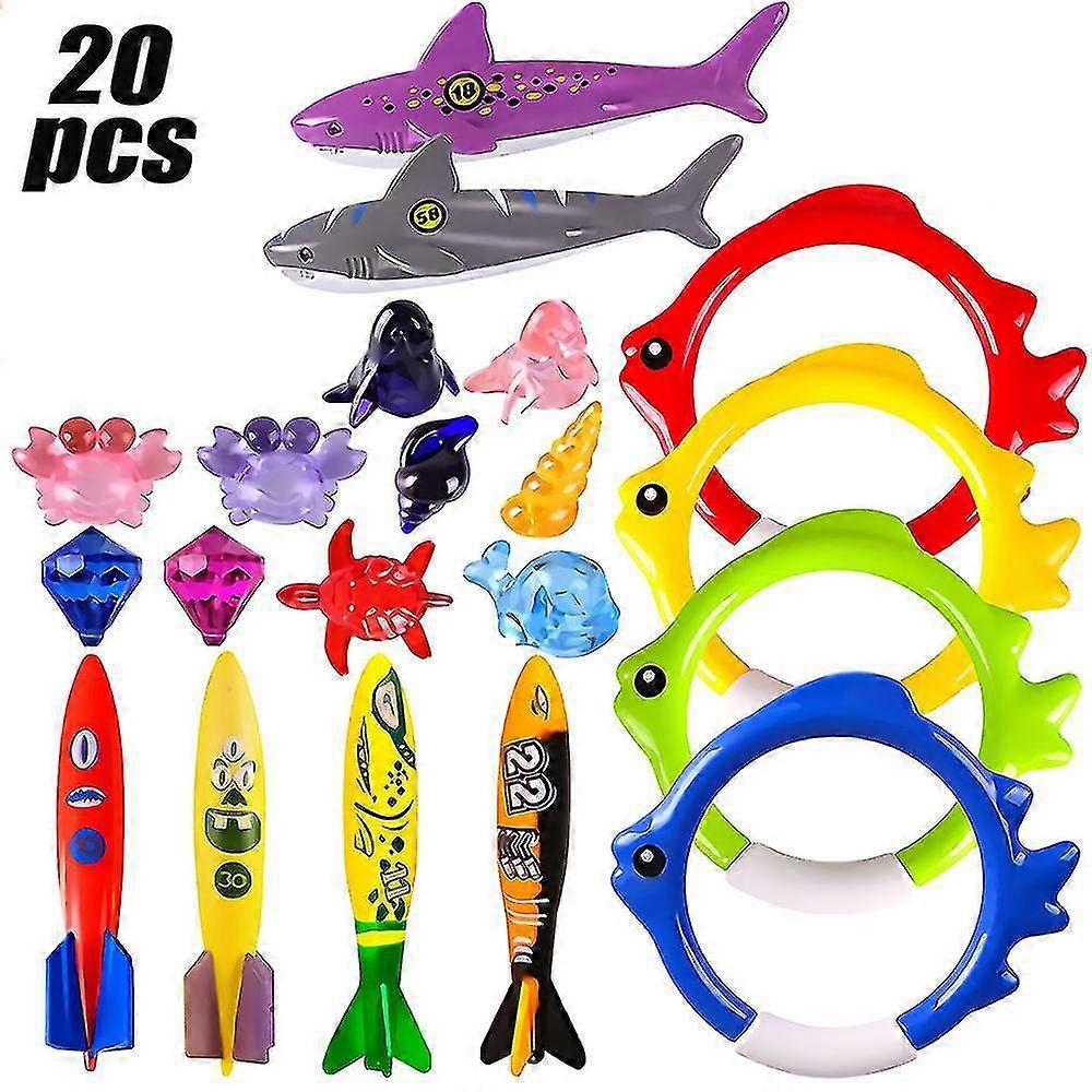 Diving Toys, 20pcs/set Kids Underwater Pool Toys, Training Pool Toys ...