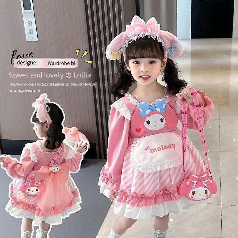 Sanrio My Melody Girls Lolita Dress Cartoon Anime Long Sleeves Girly ...