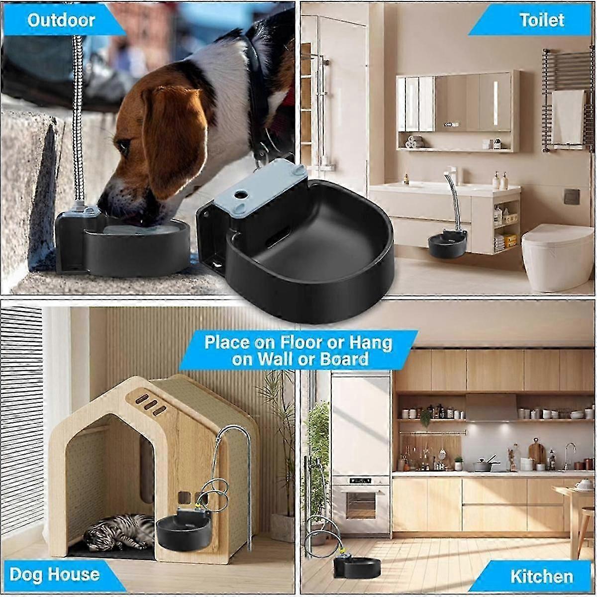 Automatic Dog Water Bowl Wall-Mounted, 74.4 Ounce (2.2L) Large Capacity ...