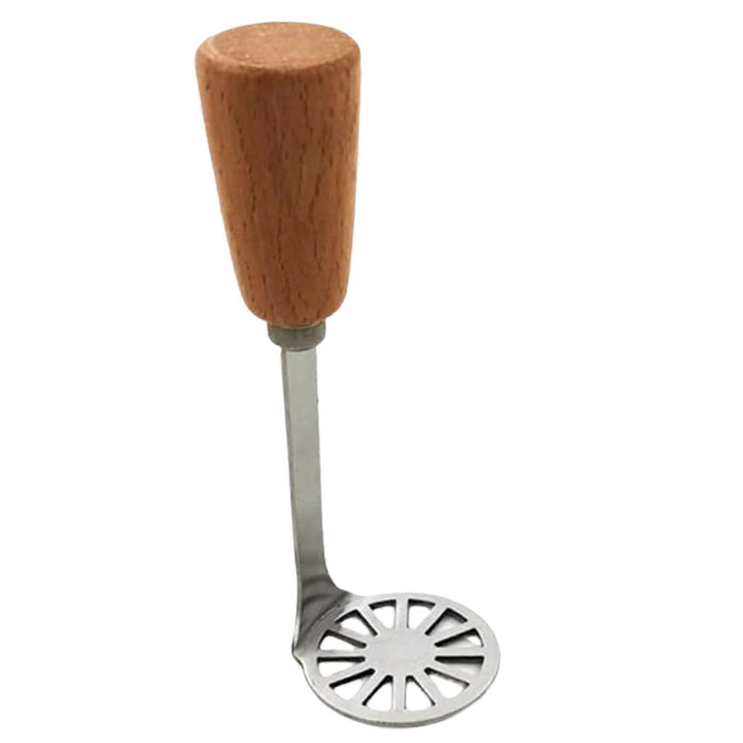 Stainless Steel Potato Masher Wood Long Handle Food Grade ...