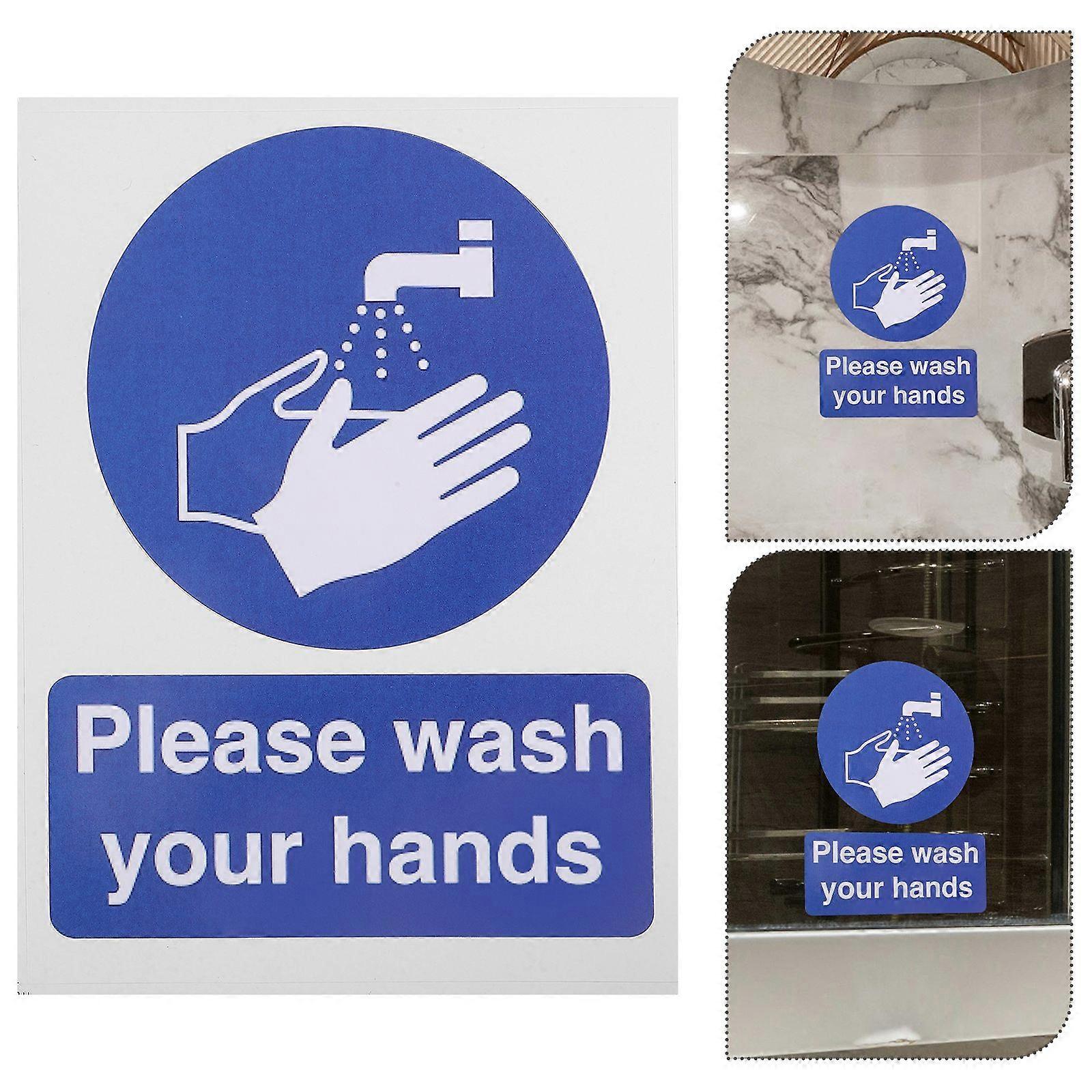 Hand Wash Stickers - 6pcs Washed Out Poster Hand Protection Signs ...