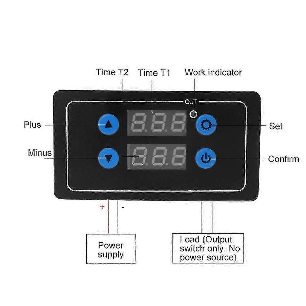 Programmable Digital Timer 0.1s - 999h Countdown Control Relay Delay ...