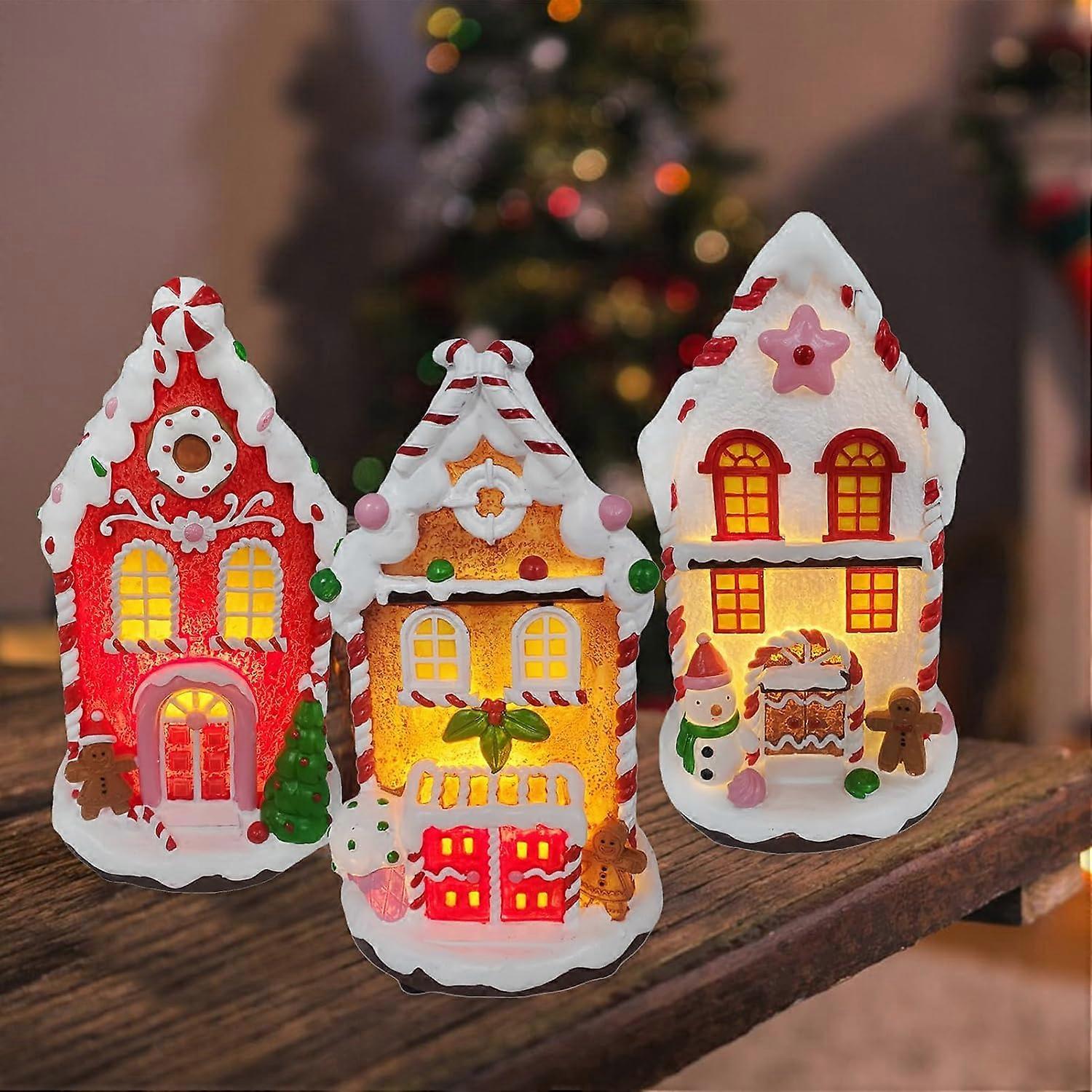 Small Lighted Christmas Village House with Ice and Snow, Resin ...