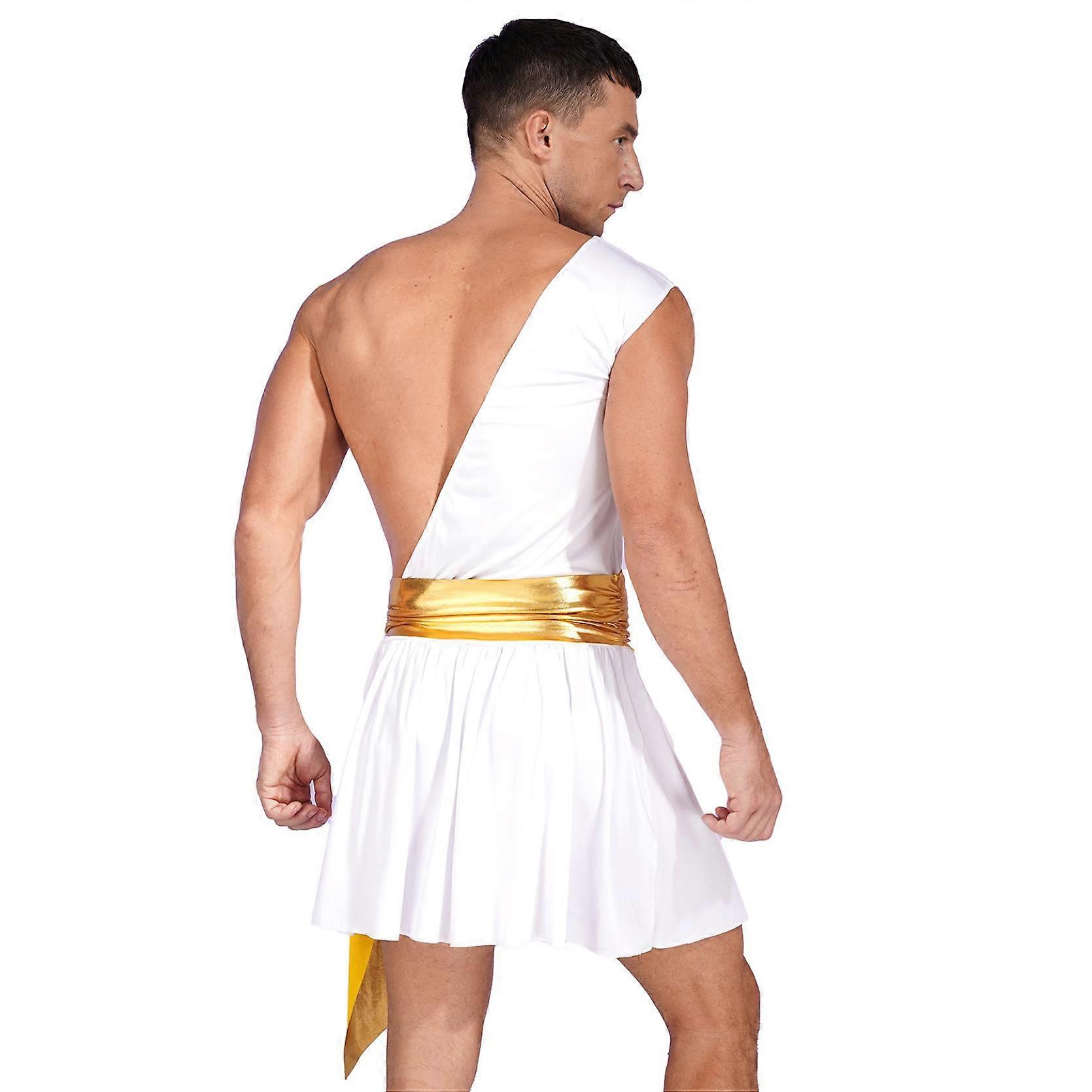 Mens Roman Gladiator Costume Ancient Greek God Halloween Cosplay Armor ...