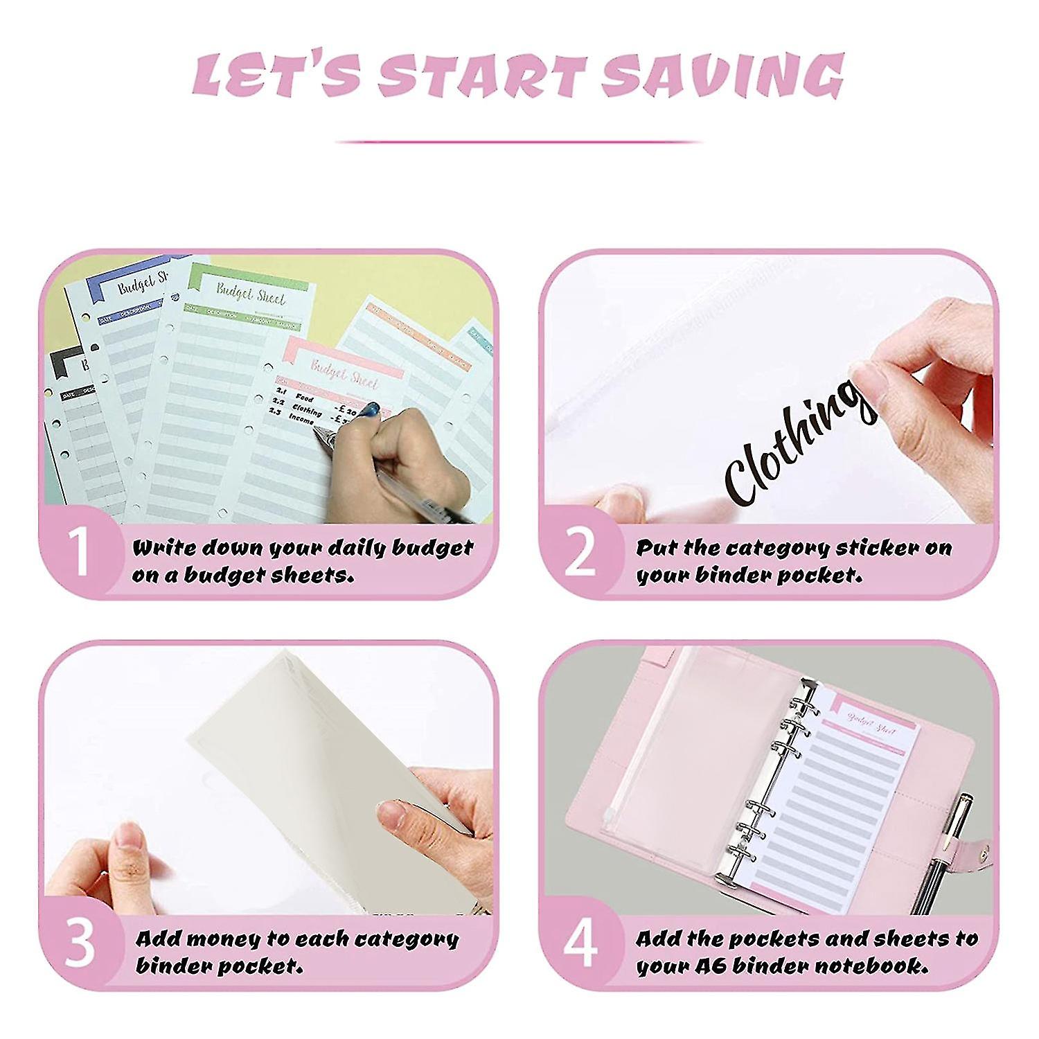 A6 Money Budget Ring ,cash Stuffing Budget Wallet Planner With Cash ...