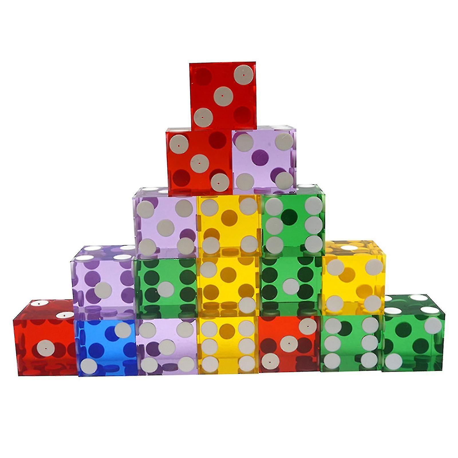 Set Of 5 High-grade Acrylic Transparent Dice 19mm Six Sided D6 For ...