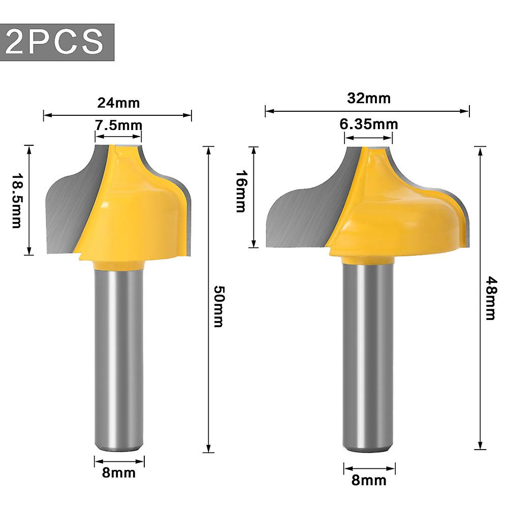 Router Bits 2pcs 8mm Shank T-Slot Square Tenon Tenning Tenning Cutter ...