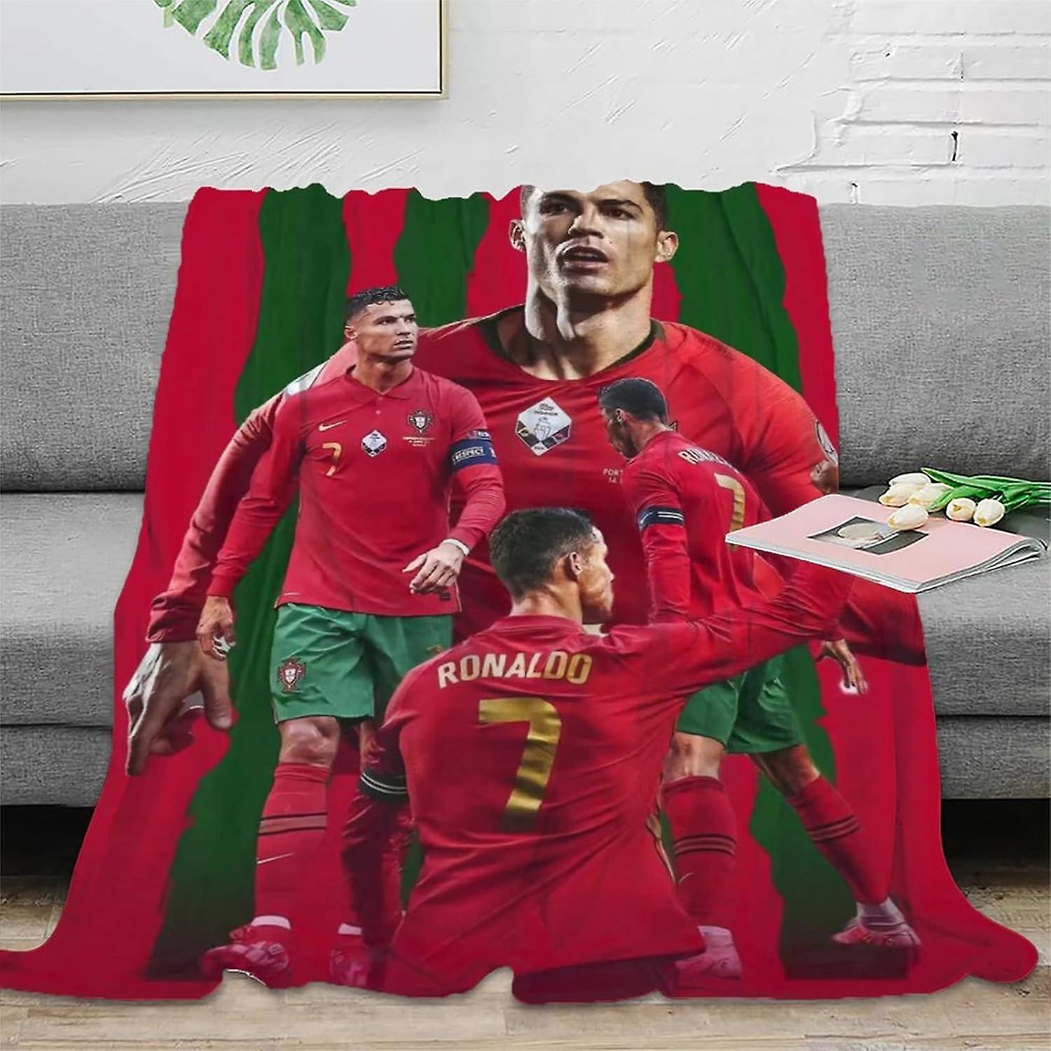 Boy Kids Gamer Blanket 3D Printed Football Superstar Cristiano Ronaldo Blanket Soft And Cozy ...