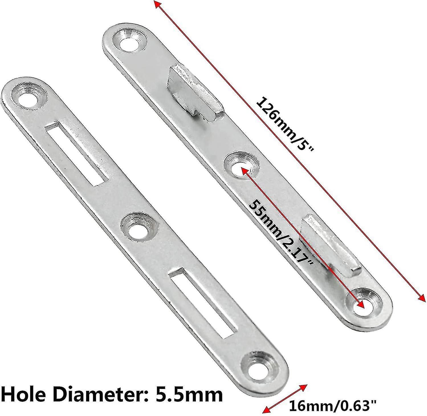 Wood Bed Rail Connecting Fittings, 5 Inch Zinc Round Bed Hook, Set Of 4 ...