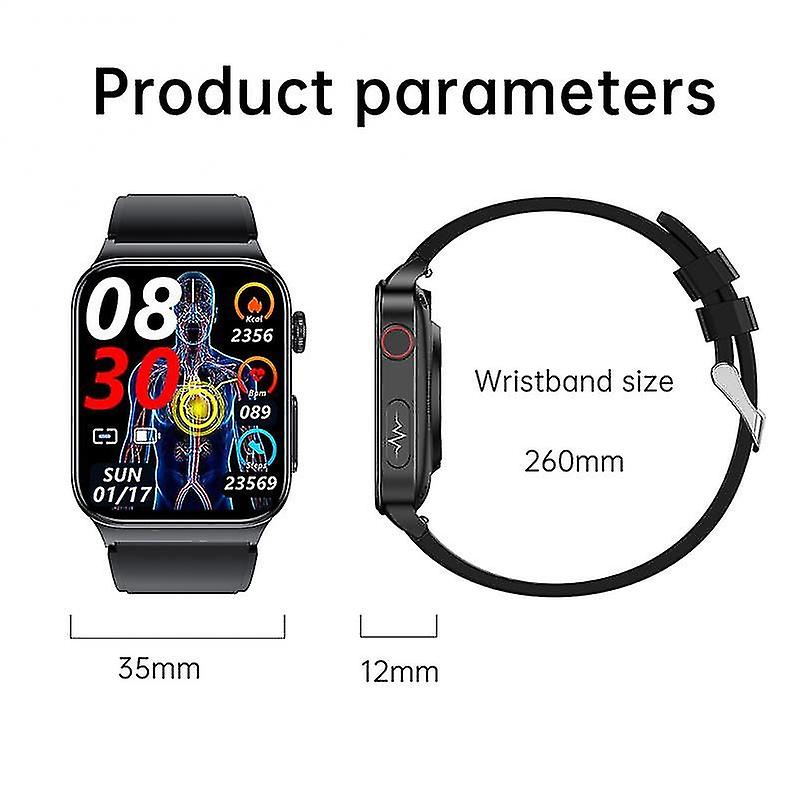 New E500 Blood Glucose Smart Watch Men Ecg Monitor Blood Pressure Body ...