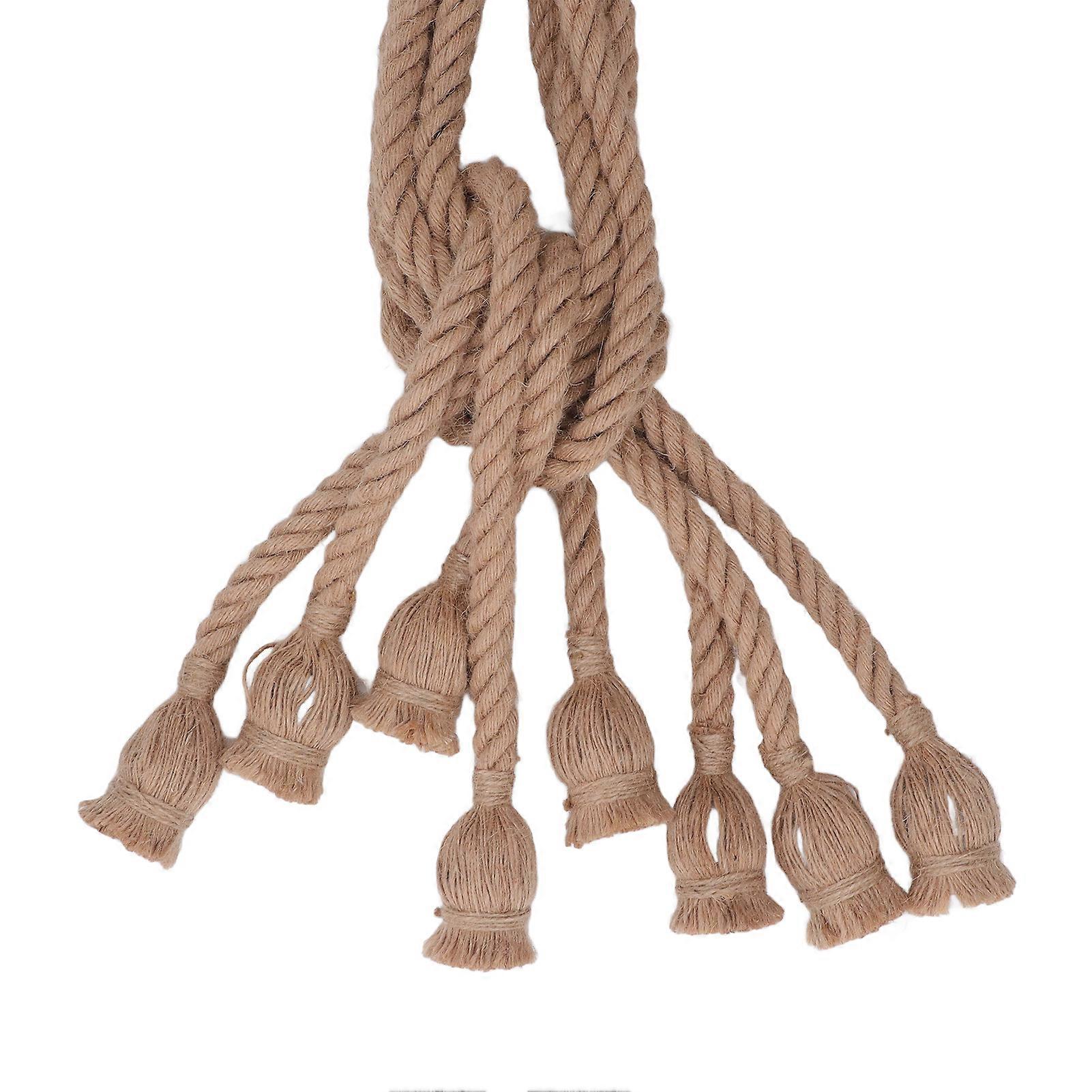 Hemp Rope Pendant Light 8 Heads E27 E26 Lampholder 6.5ft Retro Hanging ...