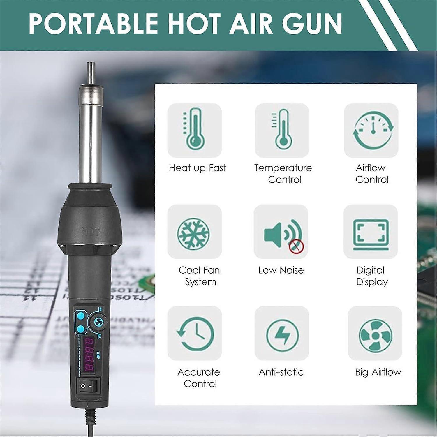 Hot Air Gun 650W 100~480C Plastic Welding Gun 120 L/min Welding Welding ...