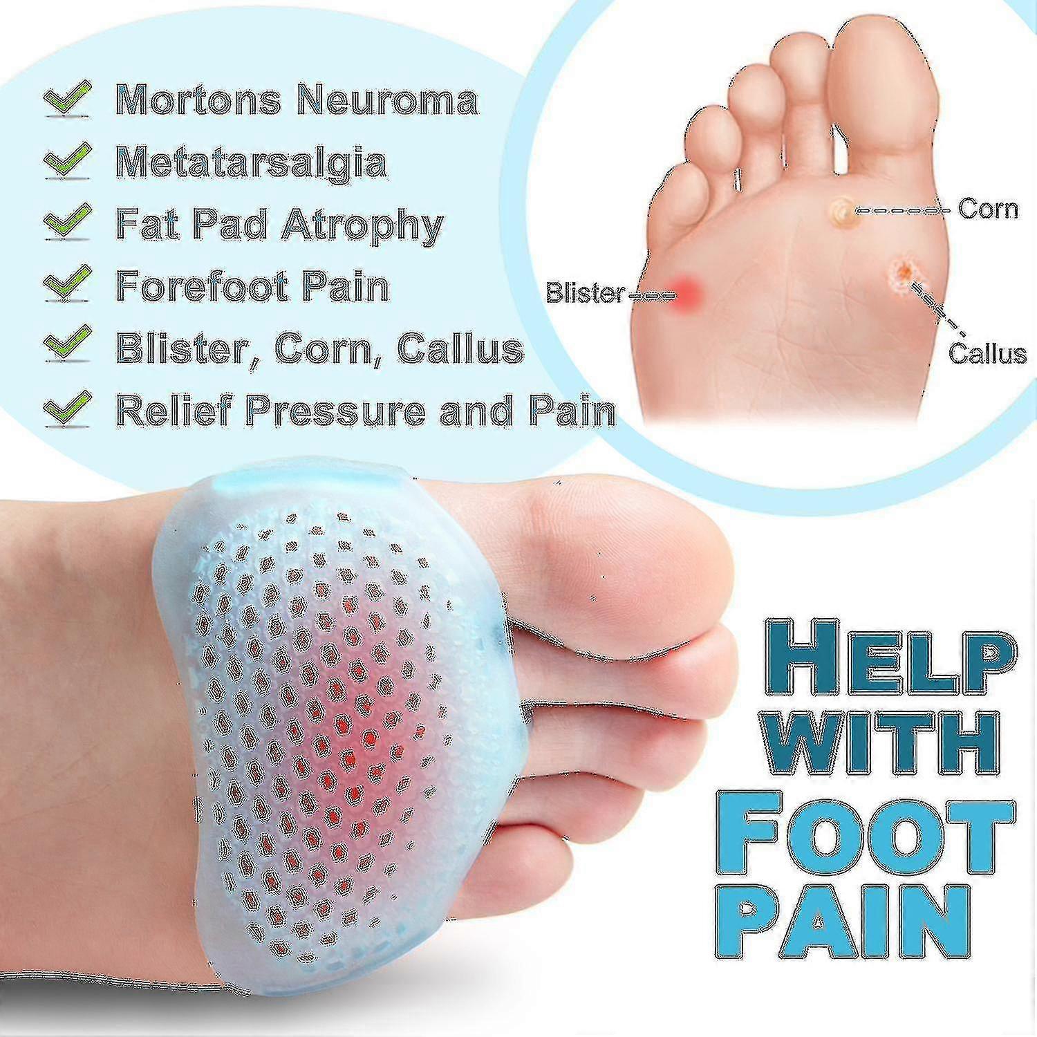 2024 Nya Metatarsal Pads För Kvinnor Män, 4 par Trampdynor För ...