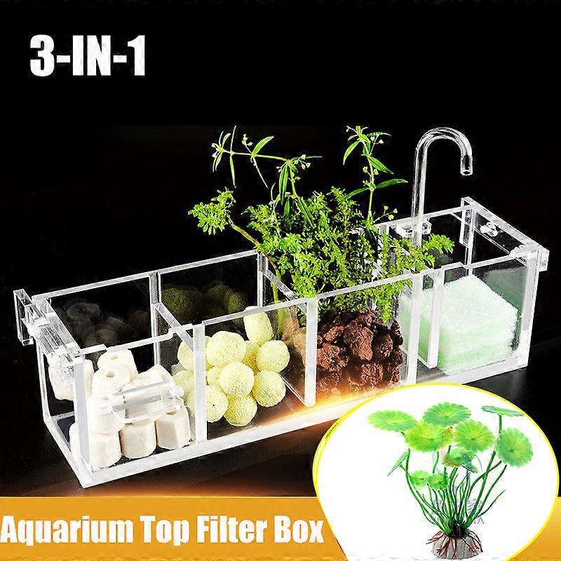 Transparent Aquarium Filter Box Fish Tank Box Plug-in Water Purifier ...