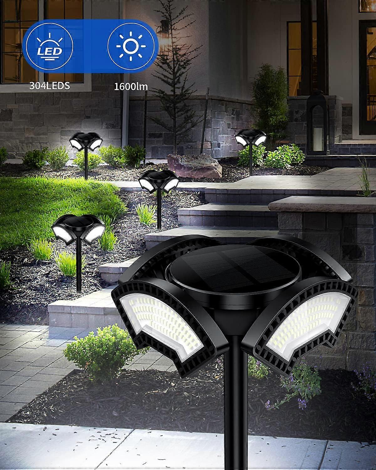 Lampe Solaire Extrieur 304 LED 1600 Lumens, Lumire Solaire Scurit Automatique Eclairage Solaire ...