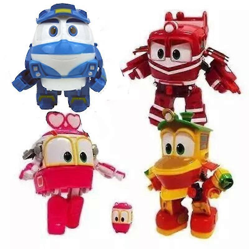 4pcs/set 8cm Robot Trains Transformation Kay Alf Dynamic Train Family ...