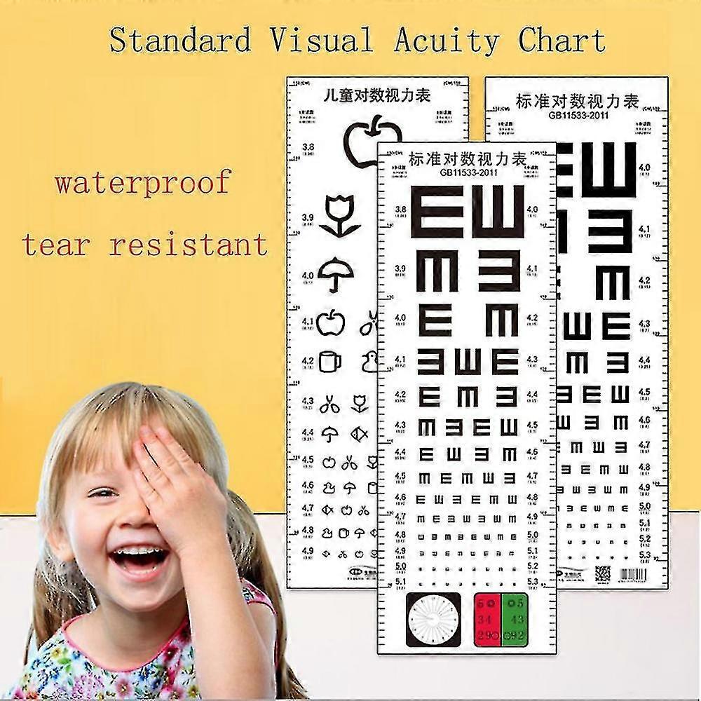 Waterproof Eye Chart Standard Visual Acuity Chart With Height Measure ...