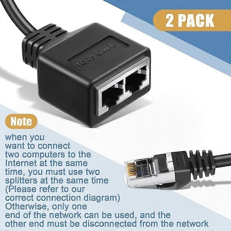 RJ45 Ethernet Cable 2 Pcs Network Adapter Ethernet Splitter Adapter ...