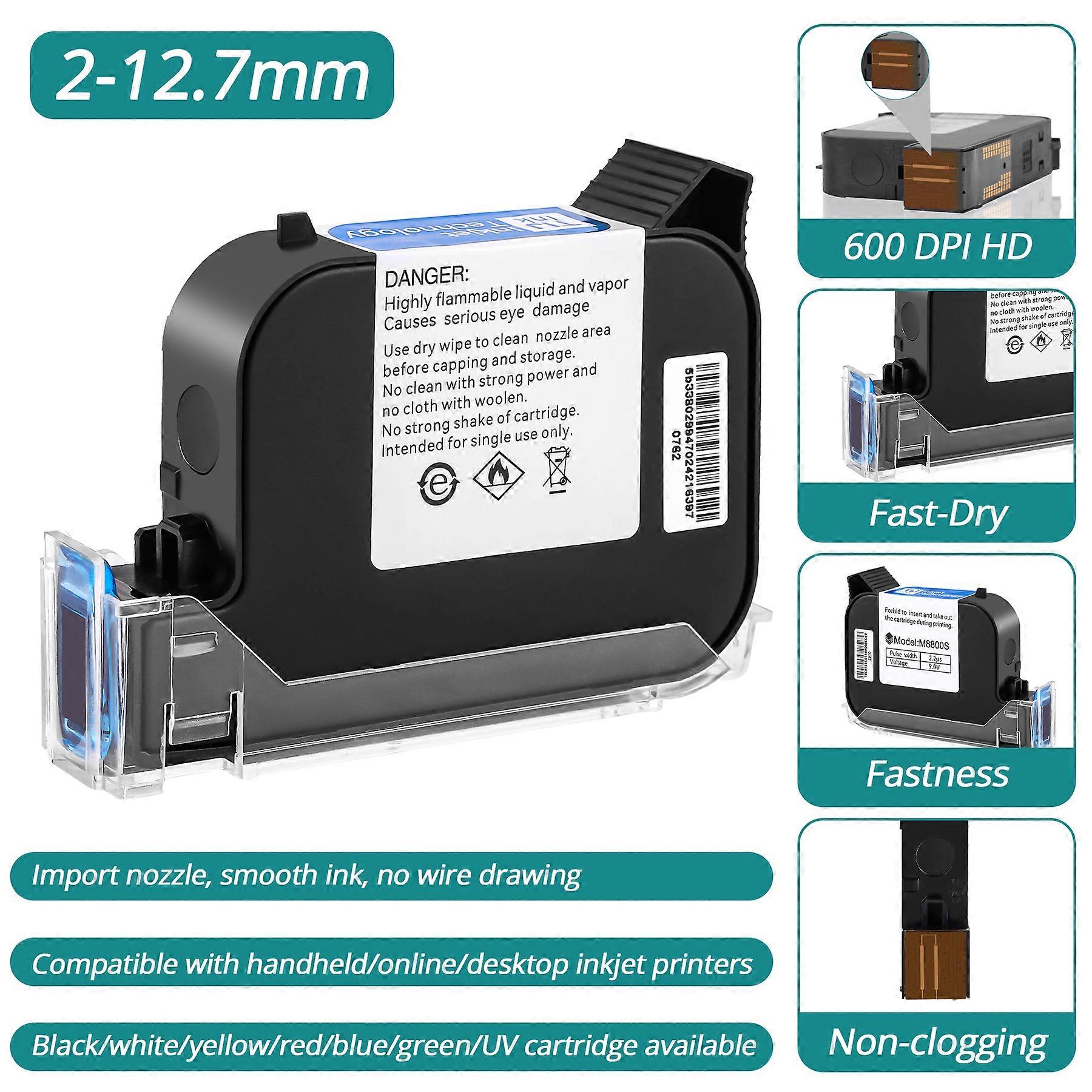 High Quality TIJ Online Handheld Inkjet Printer Cartridge 12.7mm Original Fast Drying Water ...