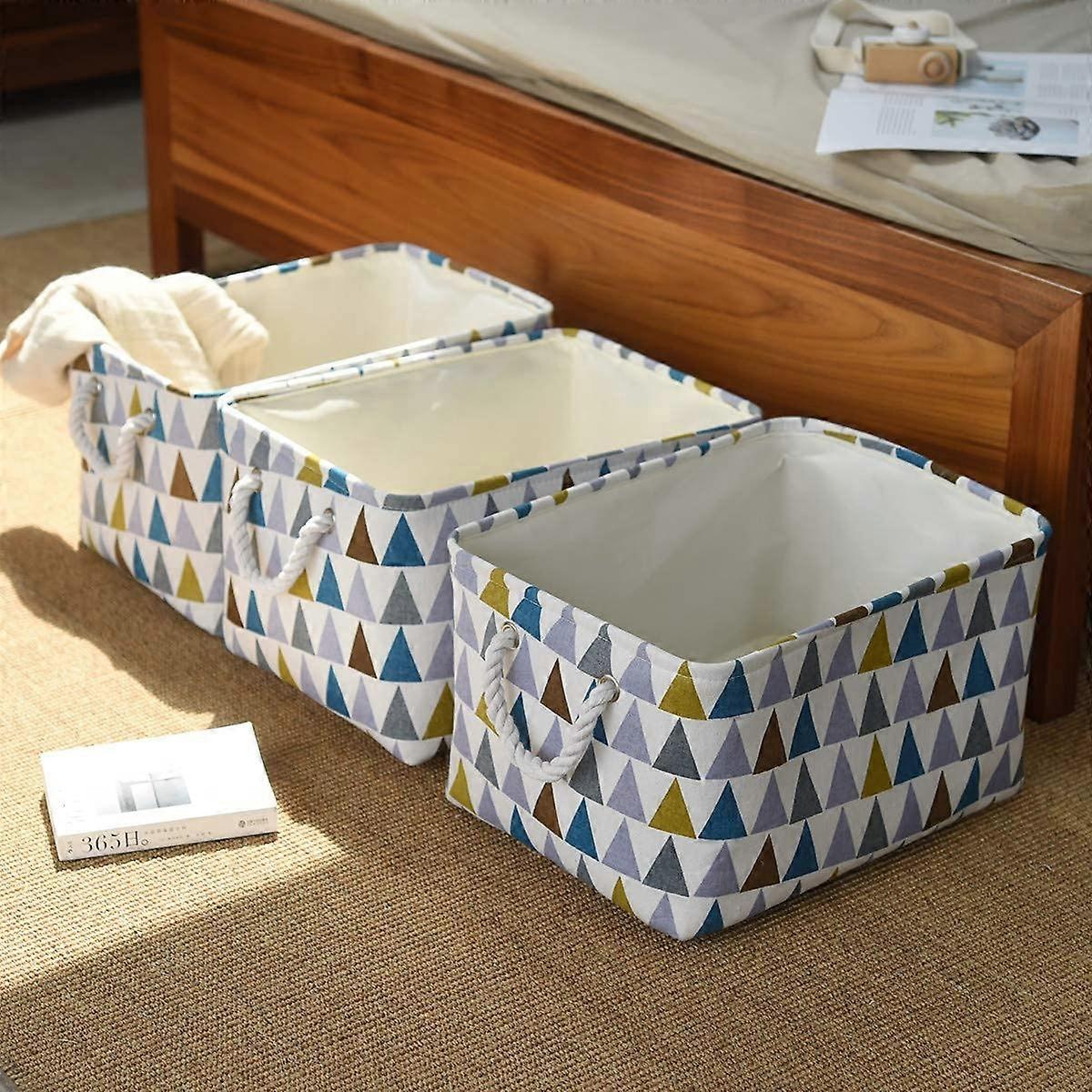 Fabric Storage Baskets, [3-Pack] Rectangle Storage Basket, Collapsible ...