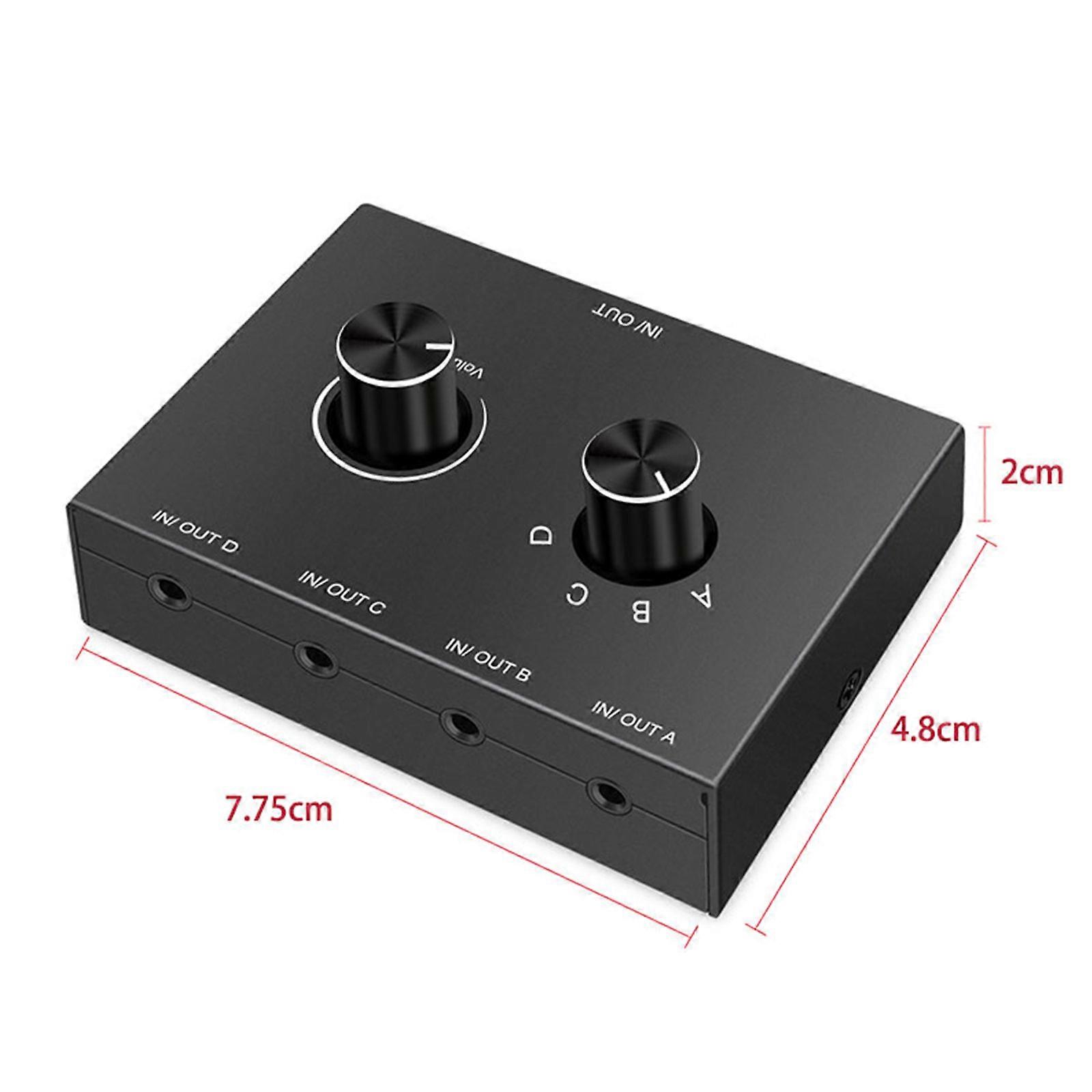3.5mm Audio Switcher Switch Stereo Headphone Speaker Splitter Selector ...