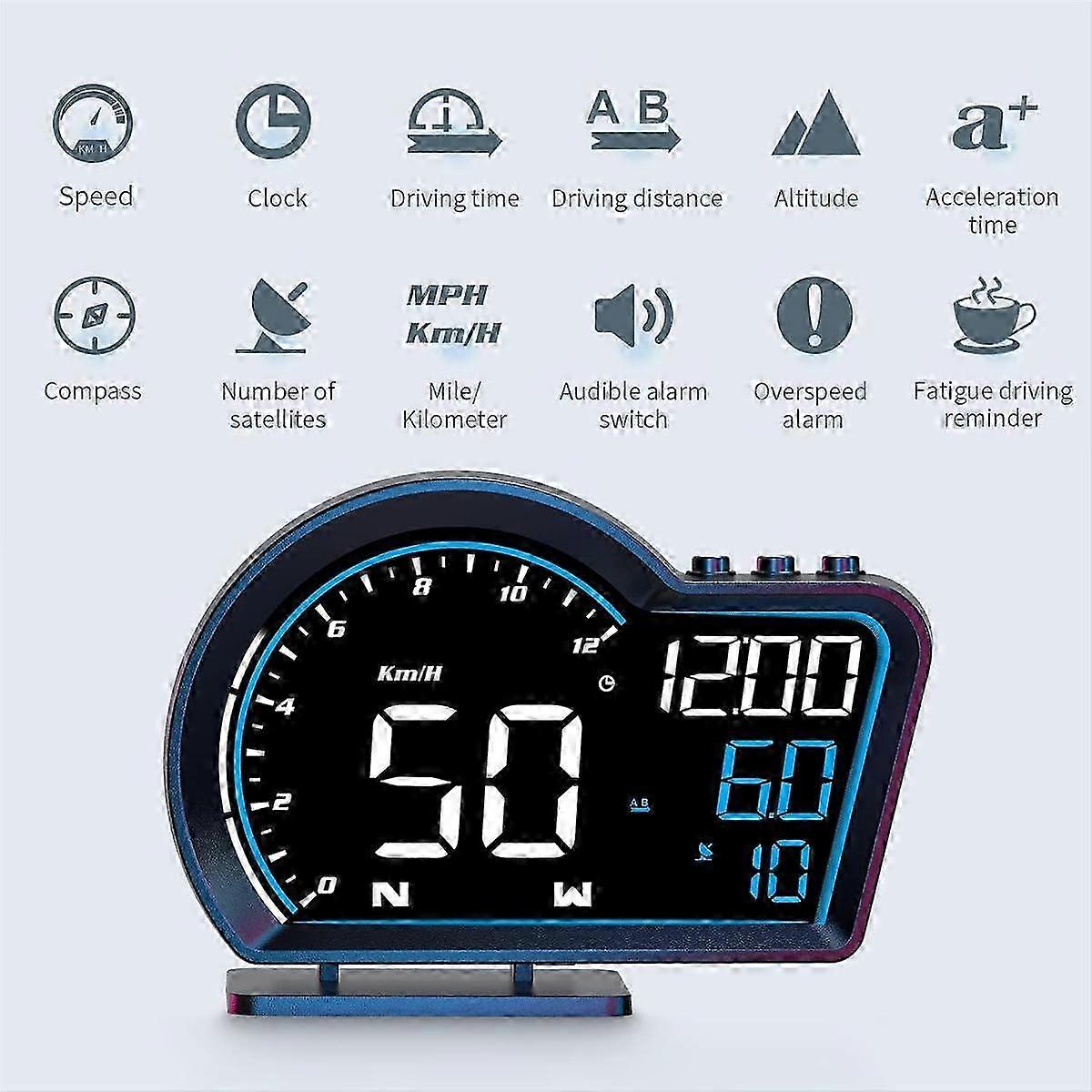 G16 Car GPS -Up Display HUD Speedometer Mileage Digital Clock Universal ...