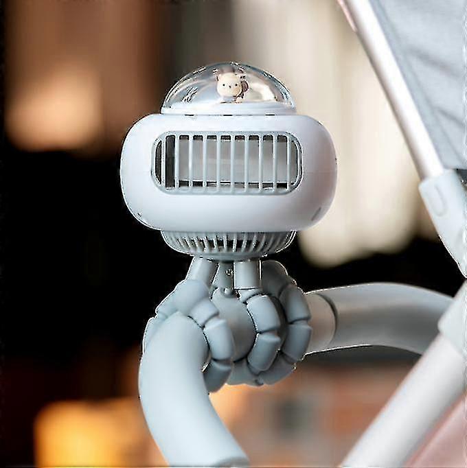 Stroller Fan Portable Oscillating Fan 4 Speed Hidden Blades And Narrow ...