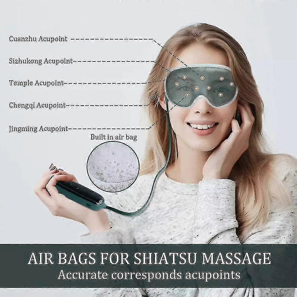 Electric Heated Eye Mask Sleeping Mask Wireless Rechargeable Vibration ...