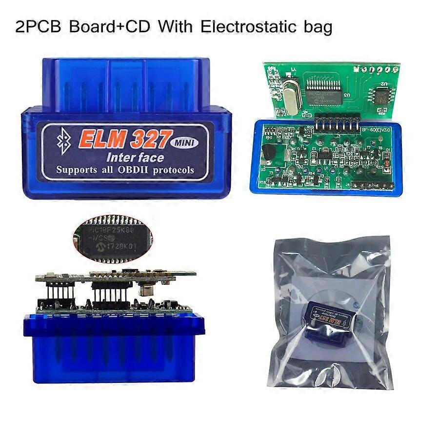 Bluetooth ELM327 Auto V1.5 Dual Double 2PCB PIC18F25K80 chip MINI Inter ...