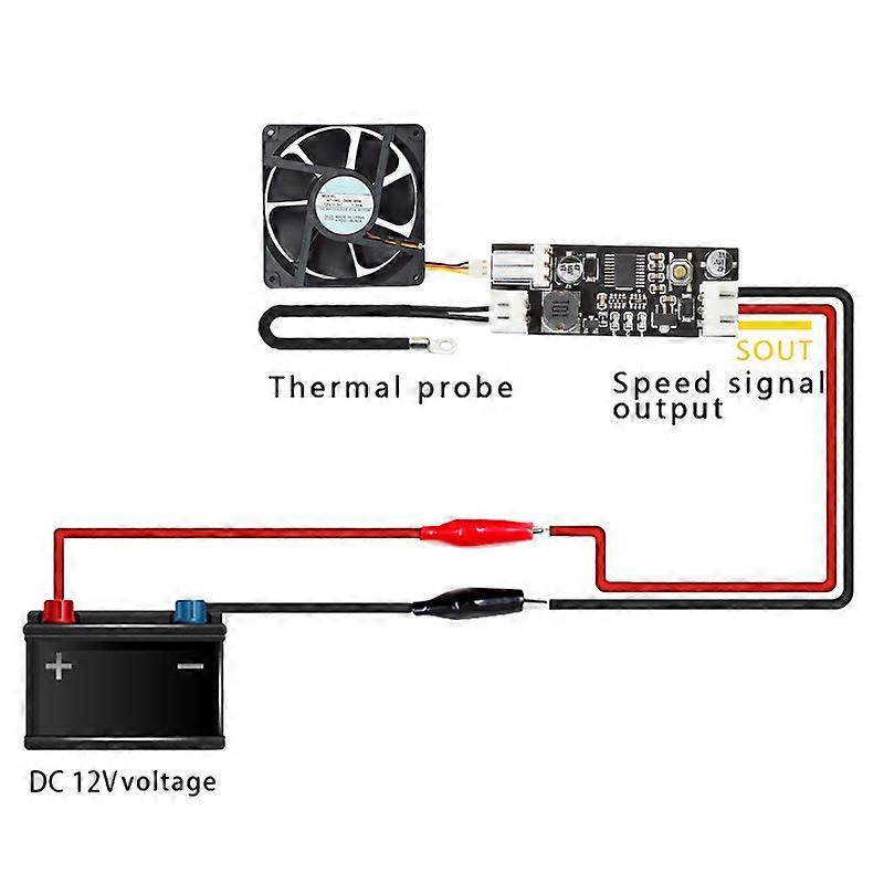 Temperature Controller Module Single 12V DC PWM 2-3 Wire Fan Temperature Control Governor ...