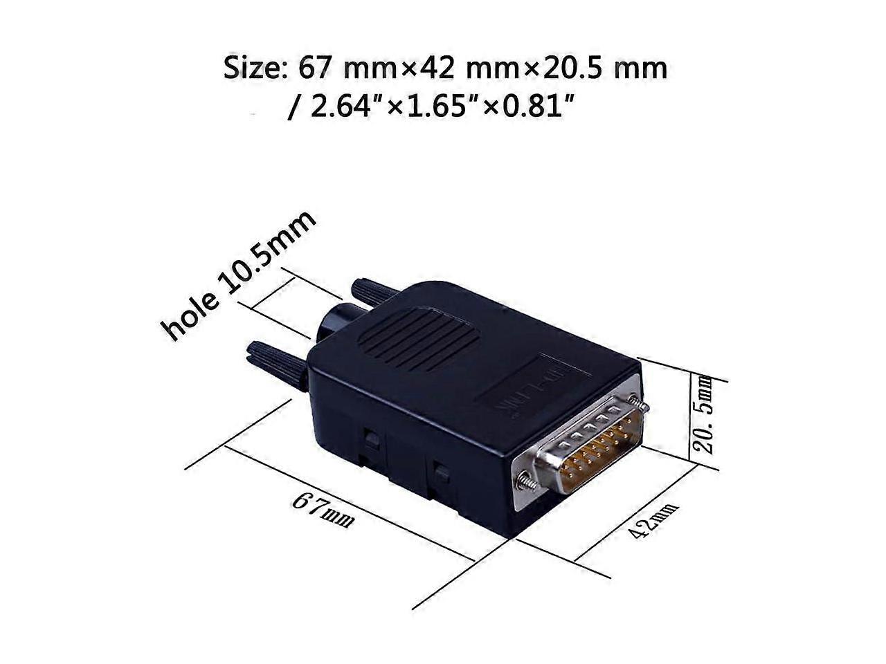 DB15 Solderless Serial to 15-pin Port Terminal Female Adapter Connector ...
