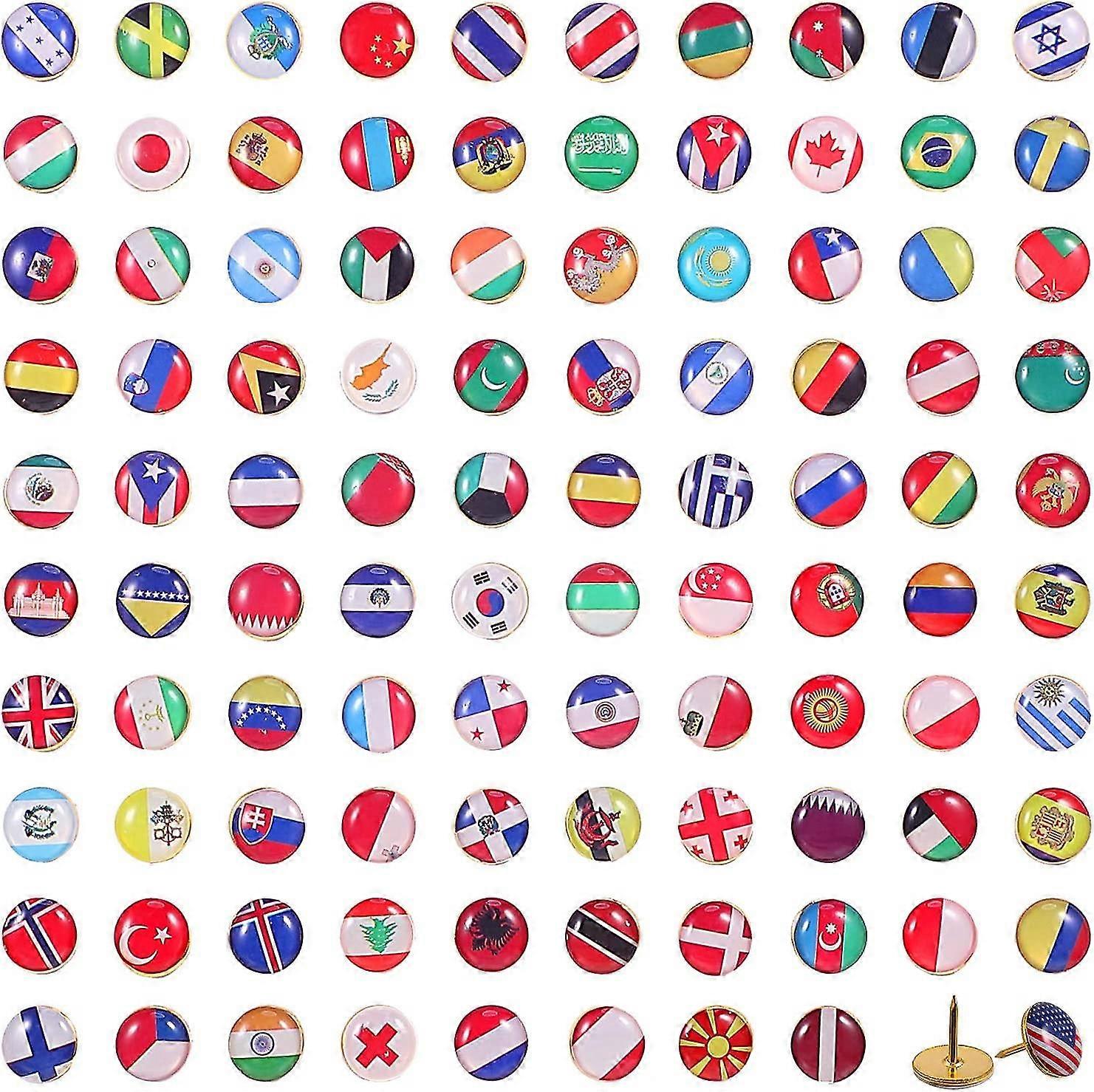 Creative Push Pins National Flag Thumbtack Country Map Push Pins For ...