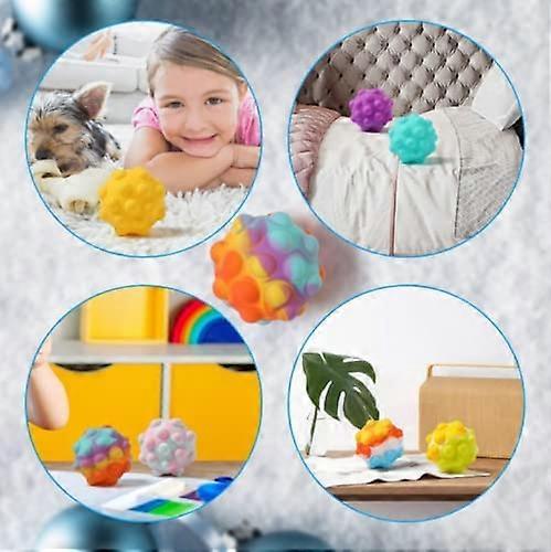 4 Pack Pop Ball 3D Fidget Ball Push Bubble Push3D Squeeze Ball Sensory ...