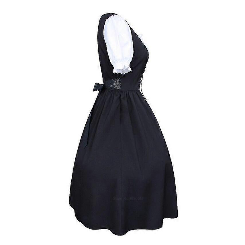 Women Medieval Costume Dress German Oktoberfest Bavarian Beer Dirndl ...