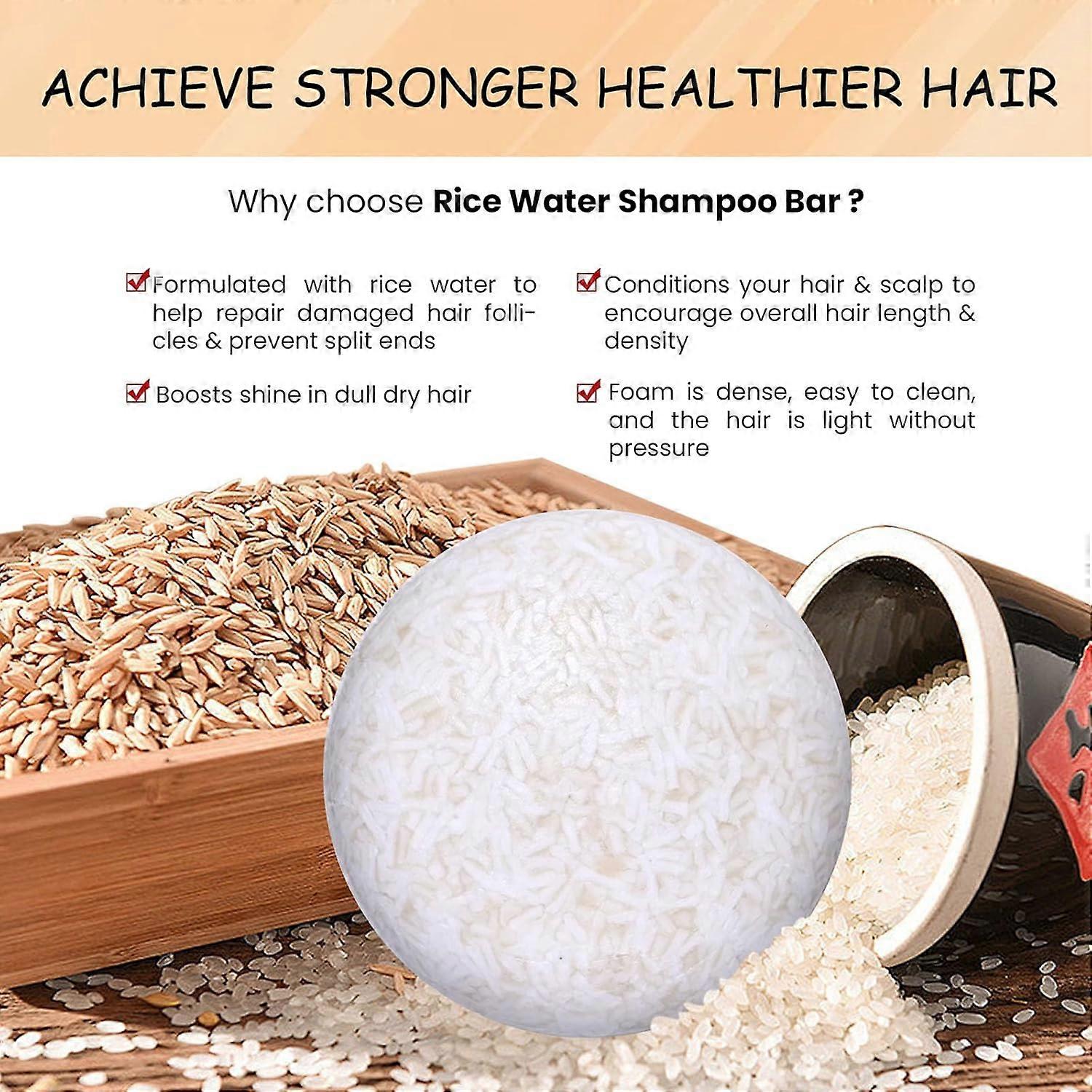 Rice Water Shampoo Bar for Hair Growth, 2 in 1 Natural Rice Shampoo and ...